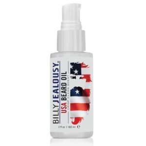 billy jealousy beard oil for men, weightless, low shine, and hydrating beard moisturizer for softer hair, helps prevent itching and flakes, usa edition, 2 fl oz