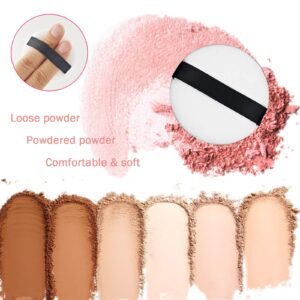 4PCS Powder Puff 2.16 inch Powder Makeup Puffs Pads Makeup with Ribbon Face Powder Puffs for Loose and Foundation Replacement (4PCS Normal Size 2.16 Inch)