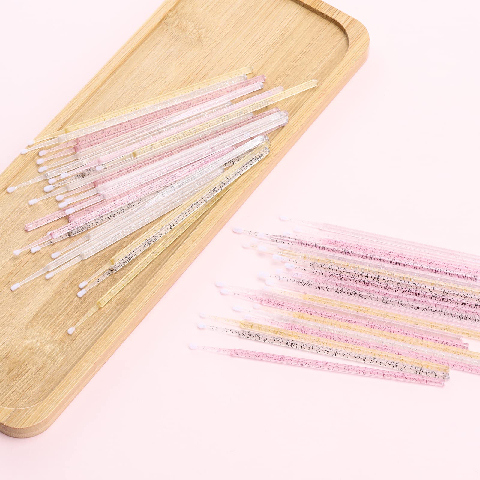 500pcs Crystal Micro Applicators Brushes Disposable Applicator Wands for Eyelashes Extensions Makeup Application