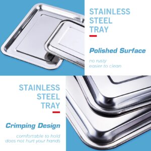 Stainless Steel Tray - Narkysus 2 Pack Stainless Steel Dental Lab Tray 13.5'' X 10'' Flat Metal Tray Tool for Lab Dental Instrument Bathroom Organizer Tattoo Station Tattoo Supplies