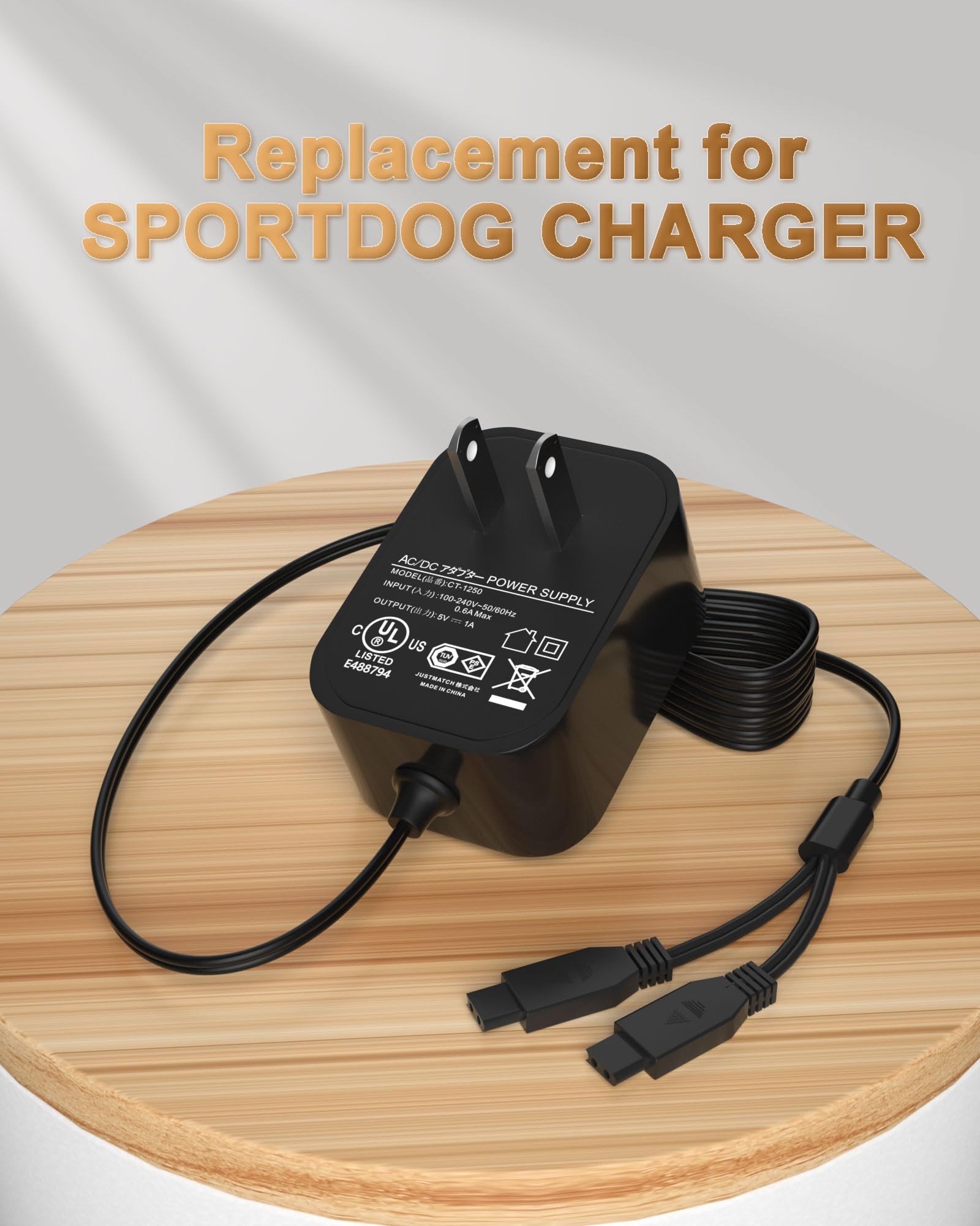 VHBW Charger Replacement for SportDOG Charging Adaptor Only Compatible with SD-425, SD-425S, SD-425CAMO, and SD-825 Remote Trainer