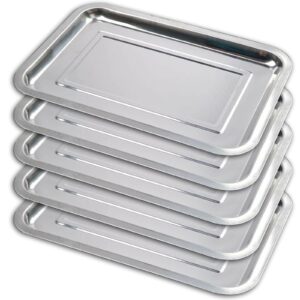 stainless steel tray - narkysus 2 pack stainless steel dental lab tray 13.5'' x 10'' flat metal tray tool for lab dental instrument bathroom organizer tattoo station tattoo supplies