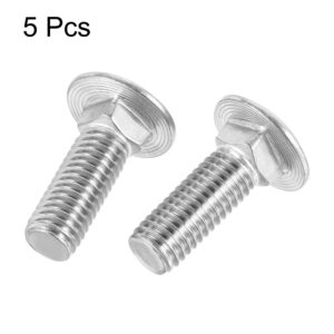 uxcell 1/2-13x1-1/2" Carriage Bolt Round Head Square Neck 304 Stainless Steel 5pcs