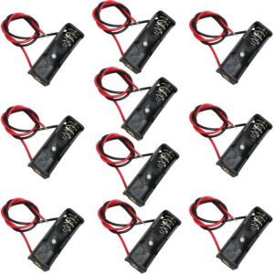 luorng 10pcs 12v 23a battery holder, battery case with leads wires, black