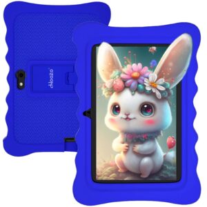 hoozo kids tablet 7-inch hd, 32gb, android 9.0 tablet for kids, wifi with kids mode pre-installed, camera, 2gb ram, learning tablet with shock proof case (blue)