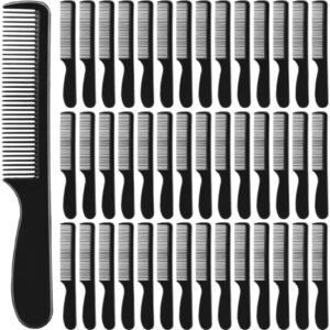 kritkin 100 pcs combs bulk individually wrapped disposable comb long handle plastic comb for homeless hotel shelter charity church travel hair accessories, black