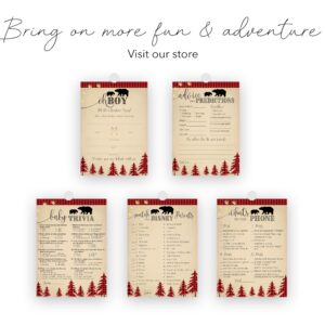 LUMBERJACK Prediction and Advice Cards,Pack of 25,Country Buffalo Plaid Rustic BOY Baby Shower Games, New Parents, Mommy & Daddy Message, Couples Coed Shower Activity Keepsake Book G805-PDAV