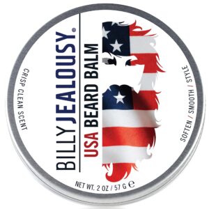 billy jealousy moisturizing strengthening & softening everyday scented beard balm, patchouli and sandalwood scent, 2 oz.