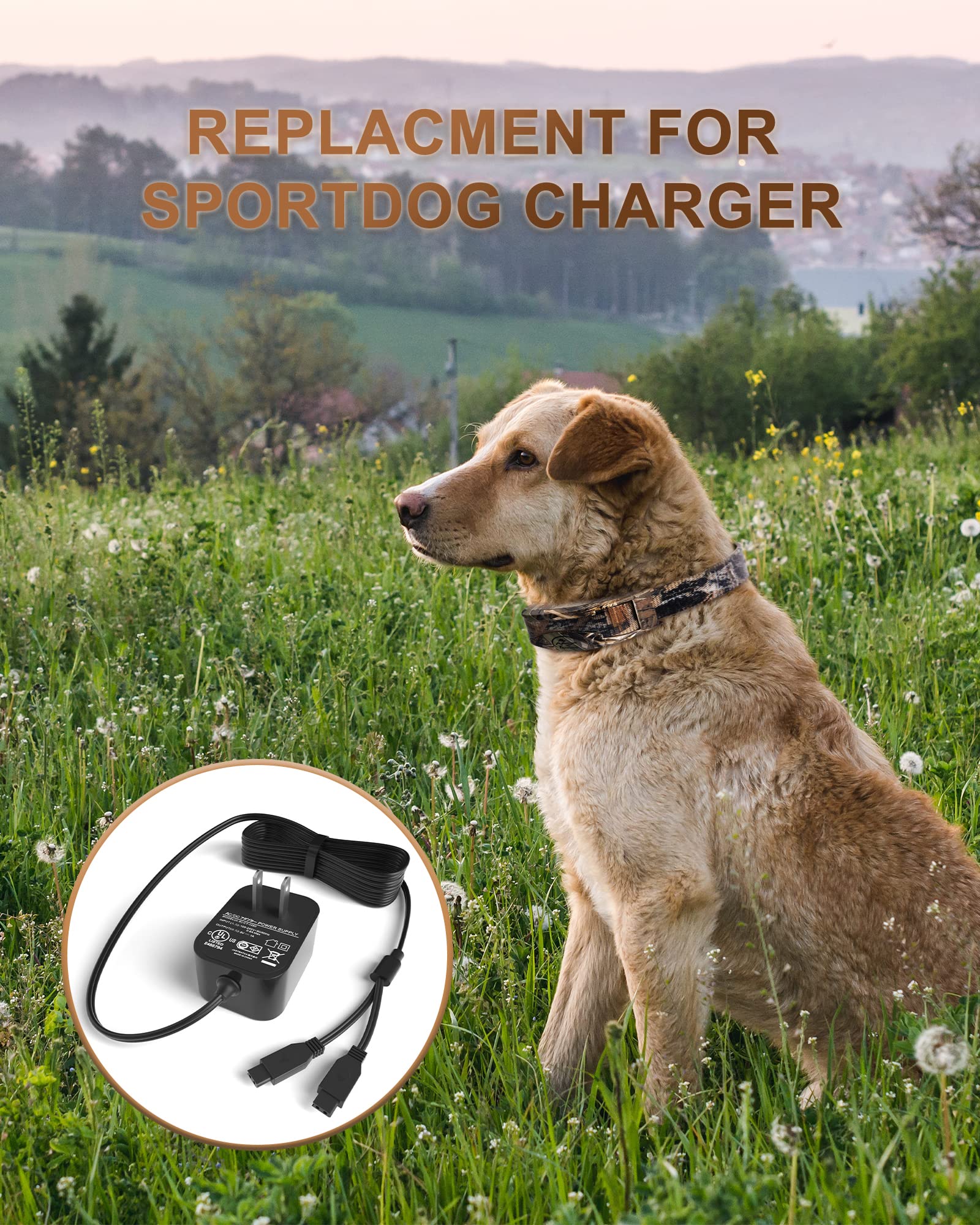 VHBW Charger Replacement for SportDOG Charging Adaptor Only Compatible with SD-425, SD-425S, SD-425CAMO, and SD-825 Remote Trainer