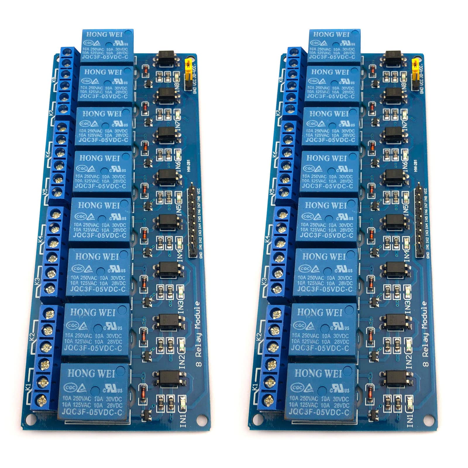 FainWan 2pcs 8 Channel DC 5V Relay Module with Optocoupler for UNO R3 MEGA 2560 1280 DSP ARM PIC AVR STM32 Rasp-Berry Pi