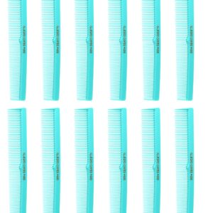 Allegro Combs 420 Hair combs Barber Comb Set Hair Cutting Pocket Styling Combs for Hair Stylist Wide And Fine Set 12 pk. (Fresh Mint)