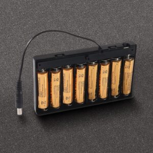 Aobao 5pcs 8x1.5V 12V AA Battery Holder Case Box with DC 5.5x2.1mm Male Connector Wired ON/Off Switch with Cover