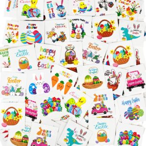 adxco 144 pieces easter temporary tattoos stickers non-toxic cartoon body stickers easter bunny gnome egg tattoos 24 styles for easter surprise egg fillers, easter party favors