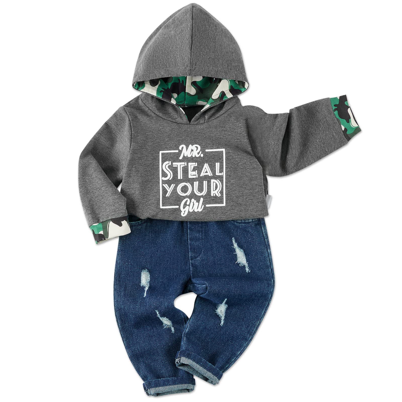 SYNPOS Baby Boys Clothes Shirts Jeans Outfits Suits for Toddler Infant Boy 6 Months to 4t Kids Boy Clothing Outfits Set