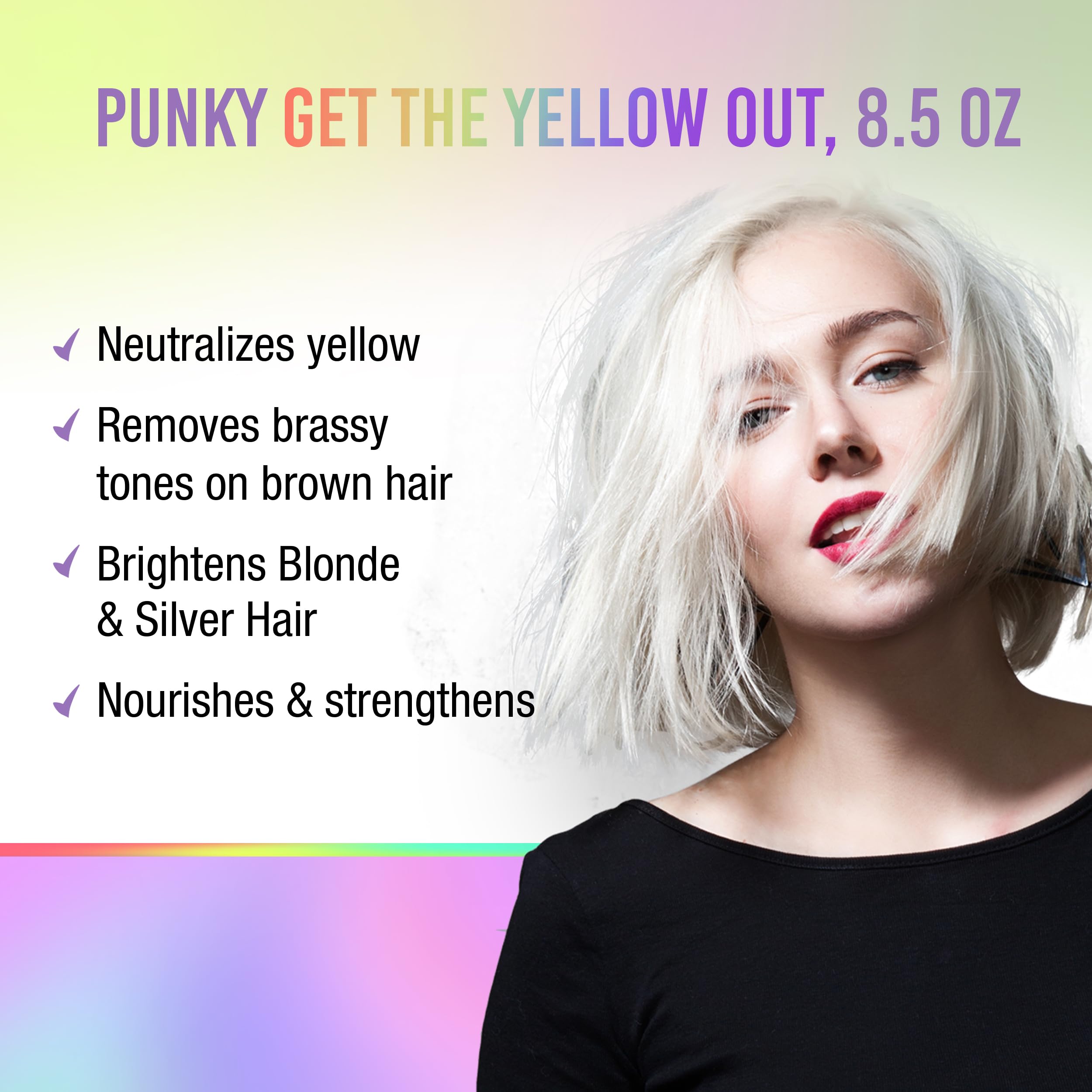 Punky Colour 3-in-1 Semi-Permanent Hair Color Depositing Conditioner & Hair Treatment - Tones & Refreshes Color, Sulfate-Free, 8.5 fl oz