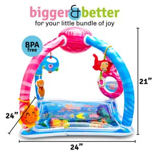 Splashin'kids Baby Water Play Mat Activity Center Gym Tummy Time Overhead Toys Water Mat Baby Toys Infant Toys Sensory Toy playmat