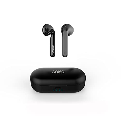 True Wireless TWS 5.0 Bluetooth Bass Sound Earbuds 12H Playtime Touch Control Bluetooth Headphones (Black)