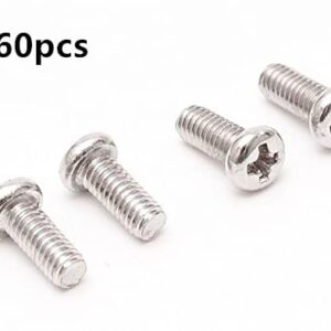 LuoQiuFa VESA Computer TV LCD MonitorBracket Mounting Phillips Head Screws M4 x 10mm (60 PCS)