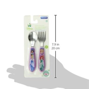 The First Years Disney Princess Easy Grasp Stainless Steel Spoon & Fork Flatware Set (Pack of 2)