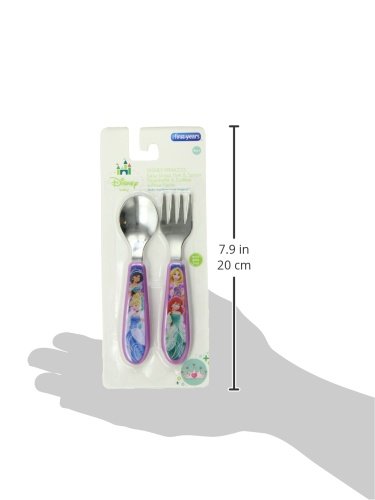 The First Years Disney Princess Easy Grasp Stainless Steel Spoon & Fork Flatware Set (Pack of 2)