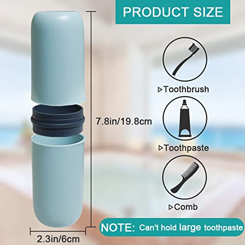 2 Pcs Travel Toothbrush Case Portable Toothbrush Holder, Travel Toothbrush Toothpaste Case with Cup, 7.8 inches Tooth Brush Storage Holder for Traveling, Camping, Business Trip, Home, School, Bathroom