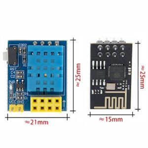 ESP8266 ESP-01S DHT11 Temperature and humidity WiFi node module, with ESP-01S wireless module, Pack of 2