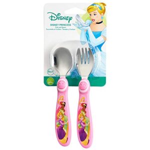 The First Years Disney Princess Easy Grasp Stainless Steel Spoon & Fork Flatware Set (Pack of 2)