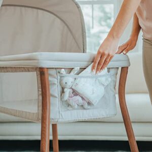 Chicco LullaGo® Anywhere LE Portable Bassinet, Space-Saving Baby Bassinet with Canopy, Waterproof Mattress and Fitted Sheet, Travel Bassinet for Baby Includes Carry Bag | Serene/Beige