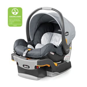 Chicco KeyFit 30 ClearTex Infant Car Seat and Base, Rear-Facing Seat for Infants 4-30 lbs, Includes Head and Body Support, Compatible with Chicco Strollers, Baby Travel Gear | Slate/Grey