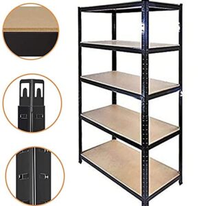 QiMu 5-Tier Garage Shelving Unit, Heavy Duty Garage Shelf Metal Storage Shelves, Adjustable Garage Storage Utility Rack,for Home Office Garage Kitchen Bathroom Organization(180x90x40cm)