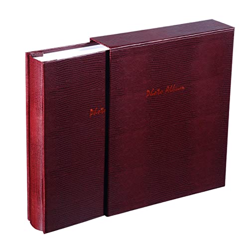 HAOWEIH 4x6 Maroon Paper Photo Album, 500 Photos, Protective Cover, Flexible Page Binding