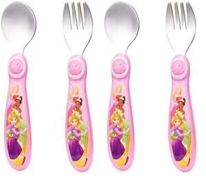 the first years disney princess easy grasp stainless steel spoon & fork flatware set (pack of 2)