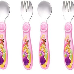 The First Years Disney Princess Easy Grasp Stainless Steel Spoon & Fork Flatware Set (Pack of 2)