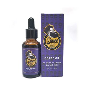 sauce authentic product beard oil conditioner (champion) scented, softens and moisturizes beards with argan oil and jojoba oil,