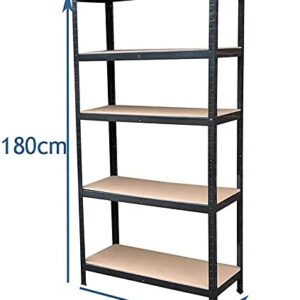 QiMu 5-Tier Garage Shelving Unit, Heavy Duty Garage Shelf Metal Storage Shelves, Adjustable Garage Storage Utility Rack,for Home Office Garage Kitchen Bathroom Organization(180x90x40cm)