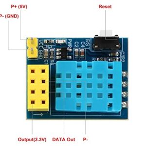 ESP8266 ESP-01S DHT11 Temperature and humidity WiFi node module, with ESP-01S wireless module, Pack of 2