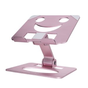 alzhij portable tablet holder stand - aluminum alloy desktop stand adjustable angle&height, compatible with tablets up to 12in wide, pink