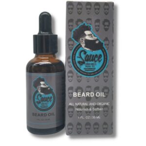 sauce authentic product beard oil (grizzly) soften and condition beards and mustaches with jojoba and argan oil, for men, reusable