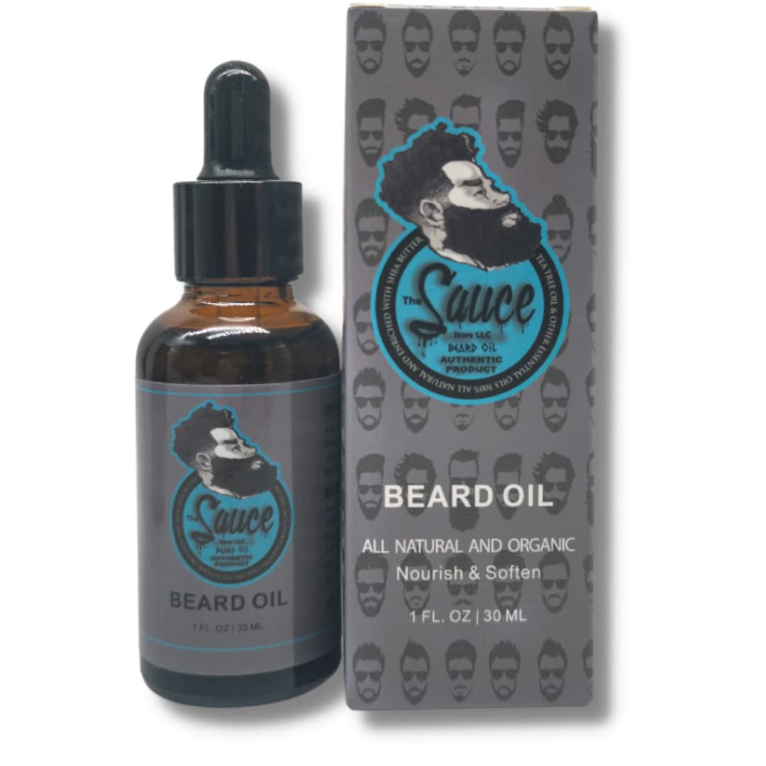 Sauce Authentic Product Beard Oil (Grizzly) Soften and Condition Beards And Mustaches With Jojoba and Argan Oil, for men, reusable