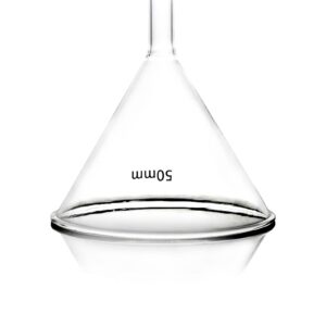 Autoark Glass Heavy Wall Funnel Borosilicate Glass Funnel,Short Stem 50mm Diameter,50mm Stem Length,2-Pack,AIS-019