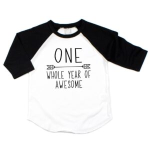 bump and beyond designs boy first birthday shirt 1st birthday boy outfit (black 12 months)