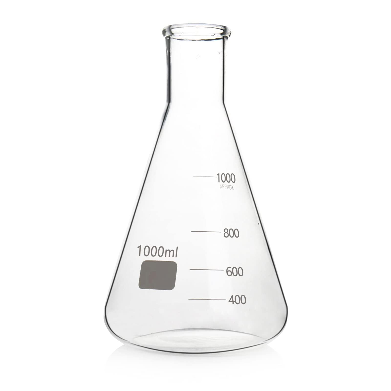 Autoark Glass 1000 ml Heavy Wall Narrow Mouth Erlenmeyer Flasks with Heavy Duty Rim,1-Pack,AIS-016