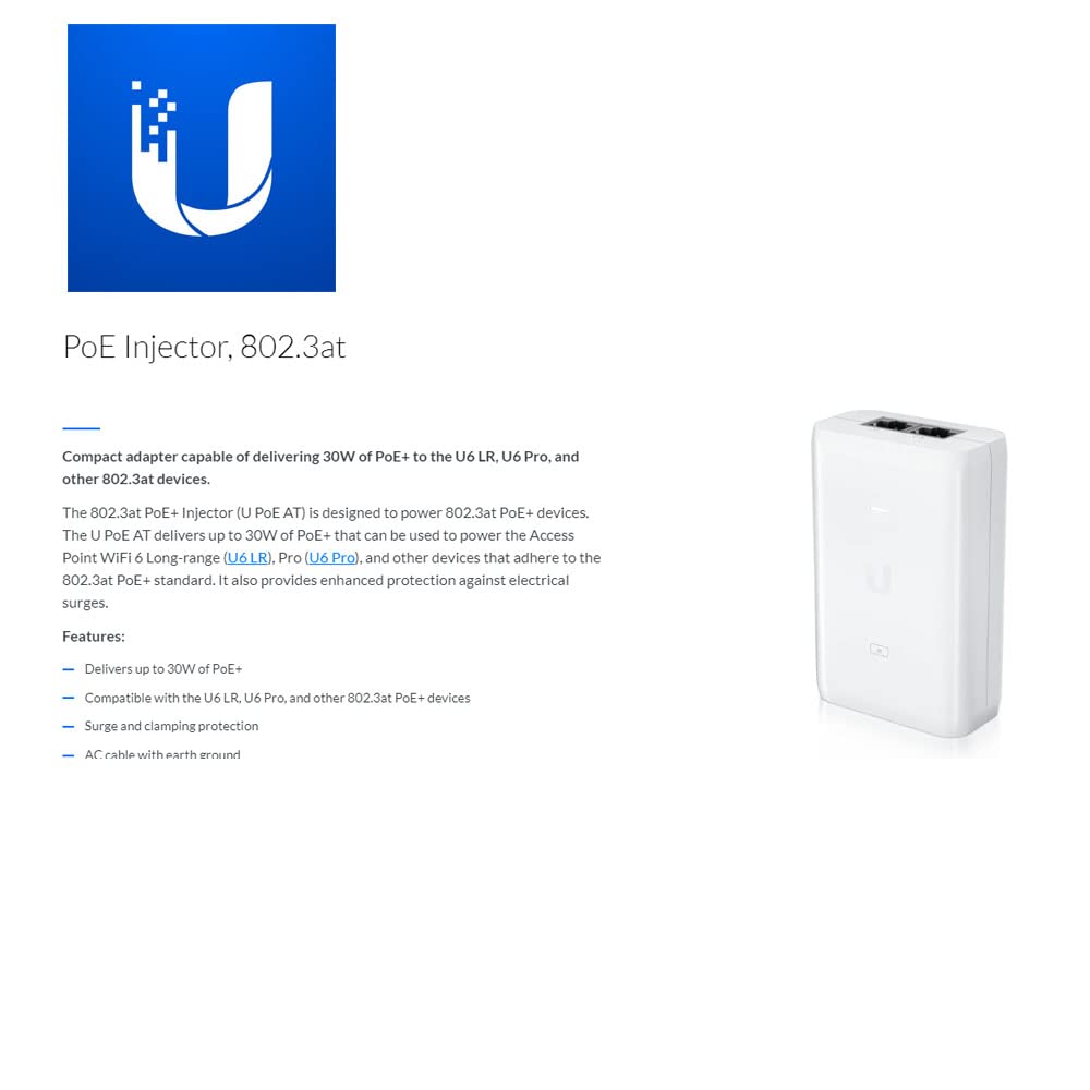 Ubiquiti PoE Injector, 802.3AT