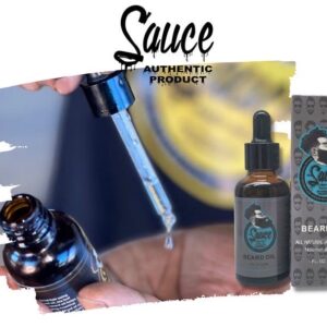 Sauce Authentic Product Beard Oil (Grizzly) Soften and Condition Beards And Mustaches With Jojoba and Argan Oil, for men, reusable