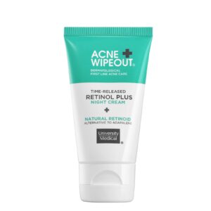 Acne Wipeout Time-Released Retinol Plus - Skin Smoothing Night Face Cream with Retinol. Natural Retinoid. Unclogs Pores and Smooths Skin All Night and Minimizes Dryness and Irritation, 1 fl oz