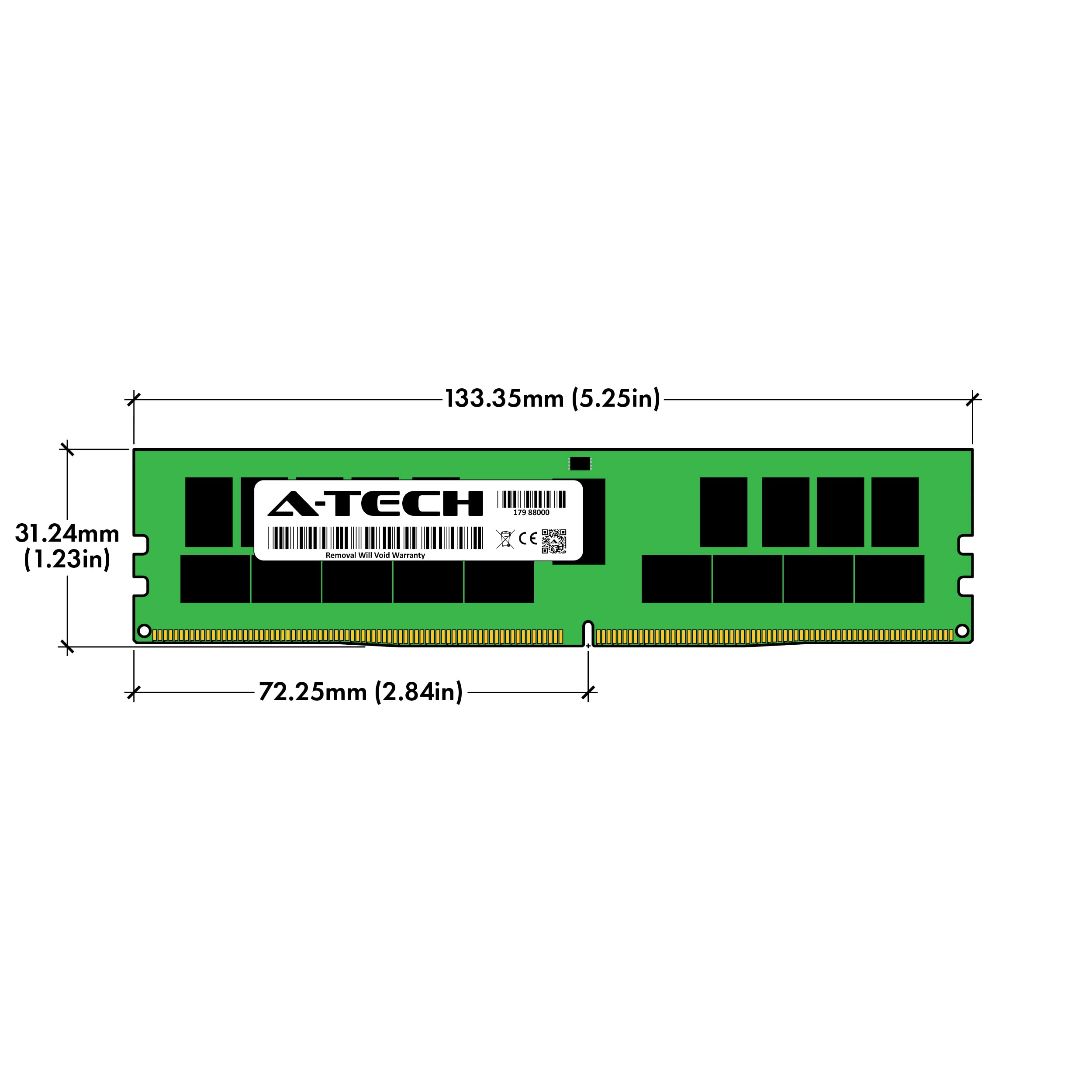 A-Tech 32GB Kit (2x16GB) DDR4 2133MHz PC4-17000 ECC RDIMM 2Rx4 1.2V Dual Rank ECC Registered DIMM 288-Pin Server & Workstation RAM Memory Upgrade Modules (A-Tech Enterprise Series)