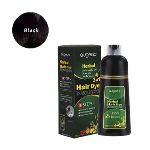 Birsppy Instant Hair Colouring Shampoo, 3 in 1 Black Hair Shampoo, Instant Black Hair Dye Shampoo Darkening Shampoo Hair Growth Shampoo for Men Women,500ml Herbal Hair Darkening Shampoo (Black)