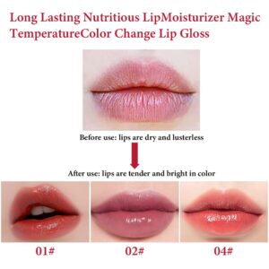 2 Pcs Color Changing Lipstick PH Lip Balm,Rich in Vitamin E for All-Day Moisture,Temperature Change Long Lasting Moisturizer Waterproof Korean Lip Balm Jelly Crystal Carrot Discoloration Lipstick Set