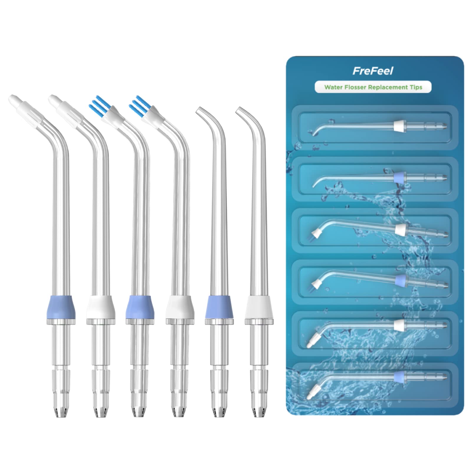 Replacement Heads for Waterpik Water Flosser (2 Classic Jet Tips & 2 Orthodontic Tips & 2 Plaque Seeker Tips)