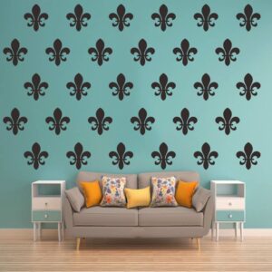 ANFRJJ French Style Flower Wall Stickers - 36 PVC Removable Decals for Bedroom Decor - Elegant Floral Art Decals - JWH195 Collection (Black) - Easy Peel and Stick Wall Decals